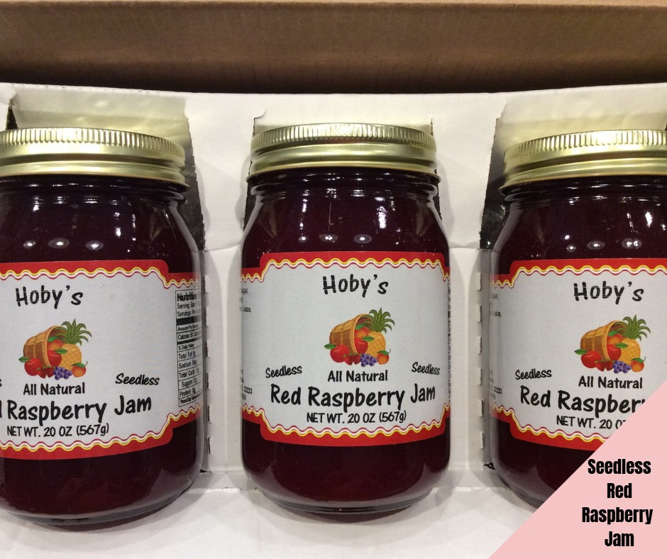 Seedless Red Raspberry Jam 3-Pack (All Natural) (20oz. Jars) – Hobys ...
